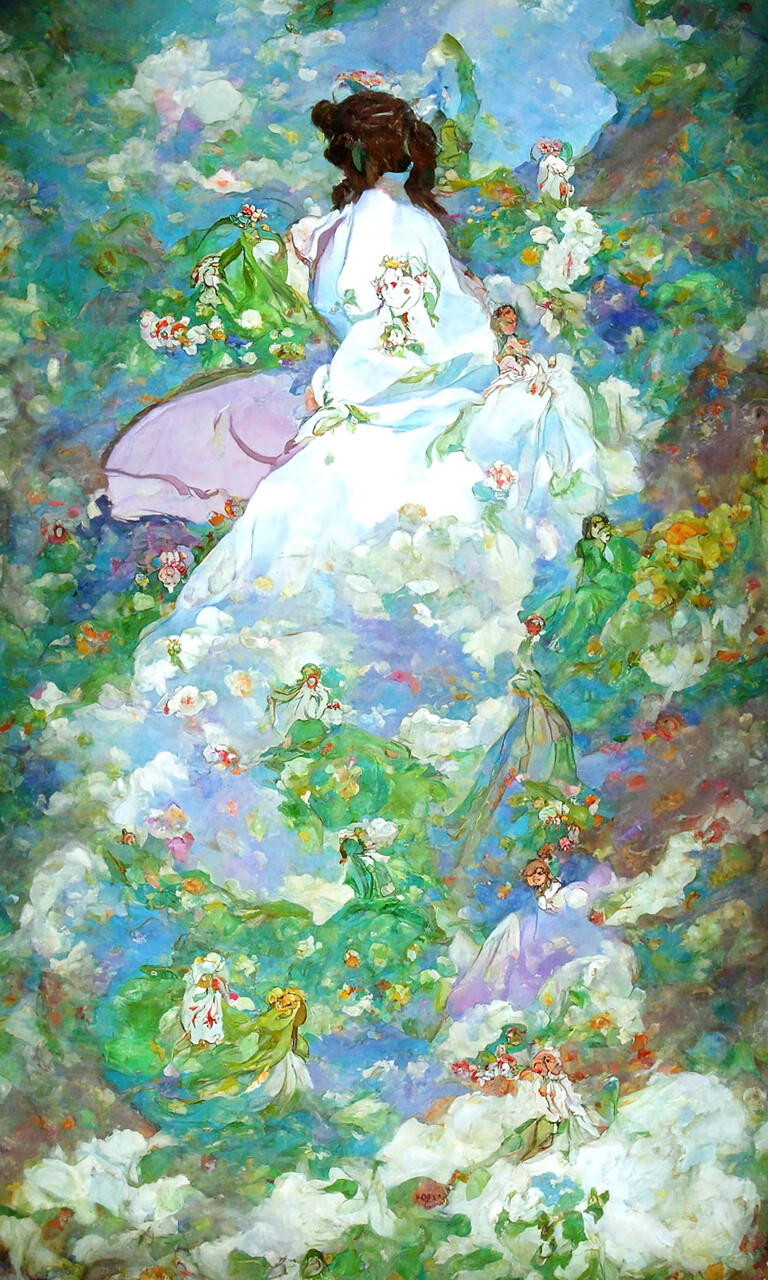 ArtStation - The Queen among her Flowers🌺 花の中の女王🌺