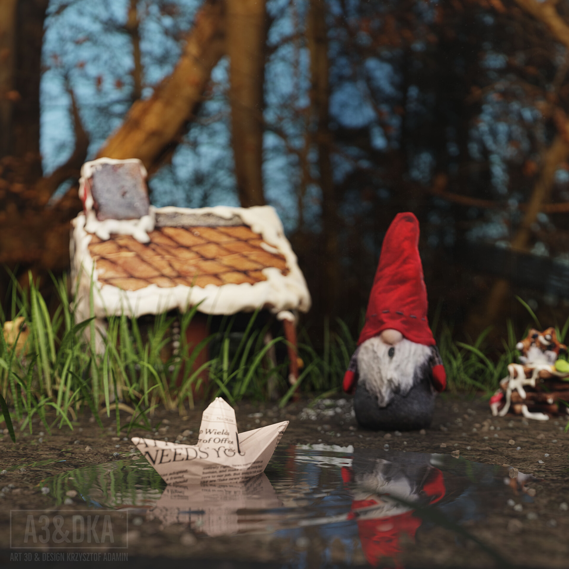 ArtStation - When No One Is Watching... Dwarf in the forest.