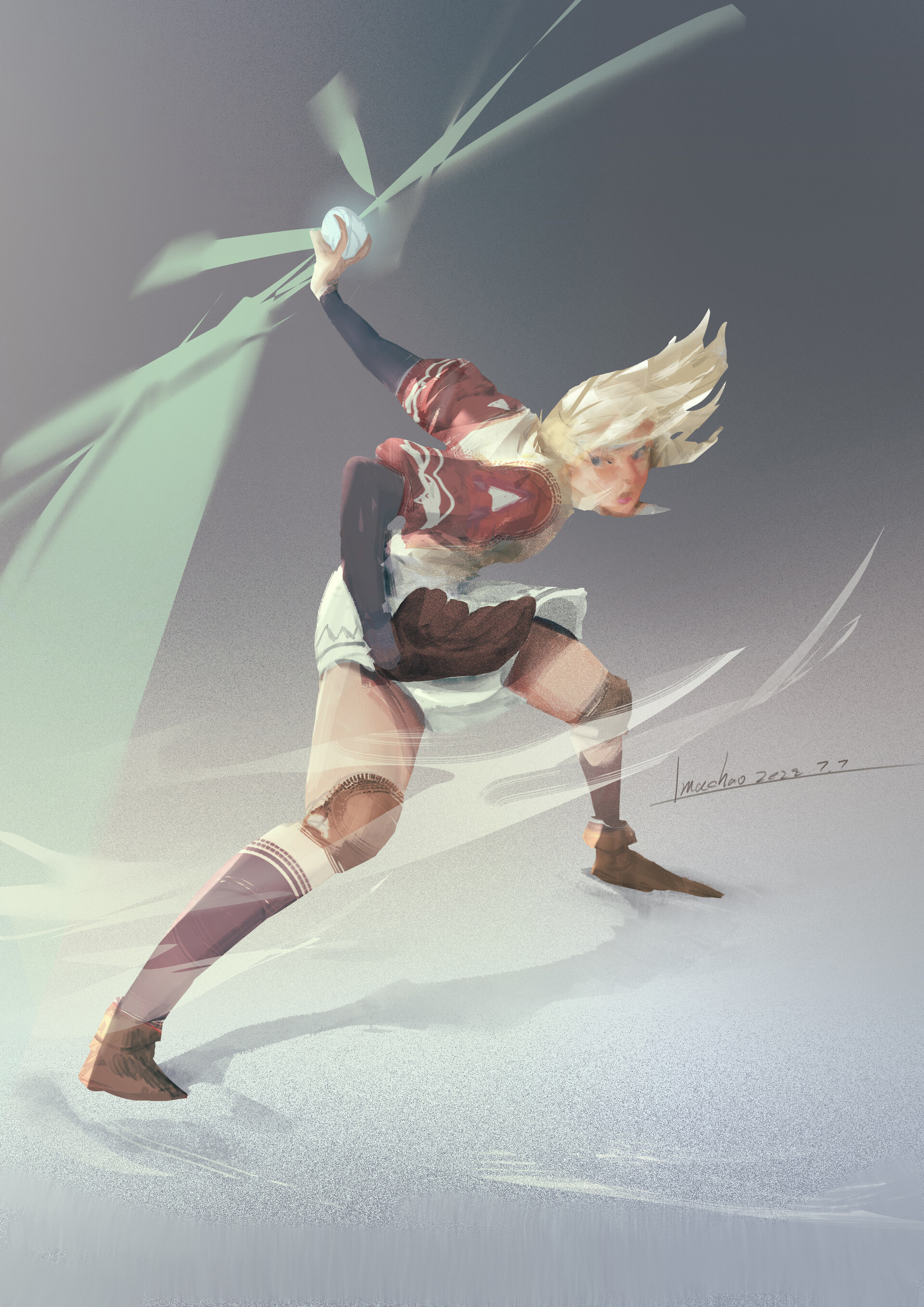 ArtStation - girl playing baseball