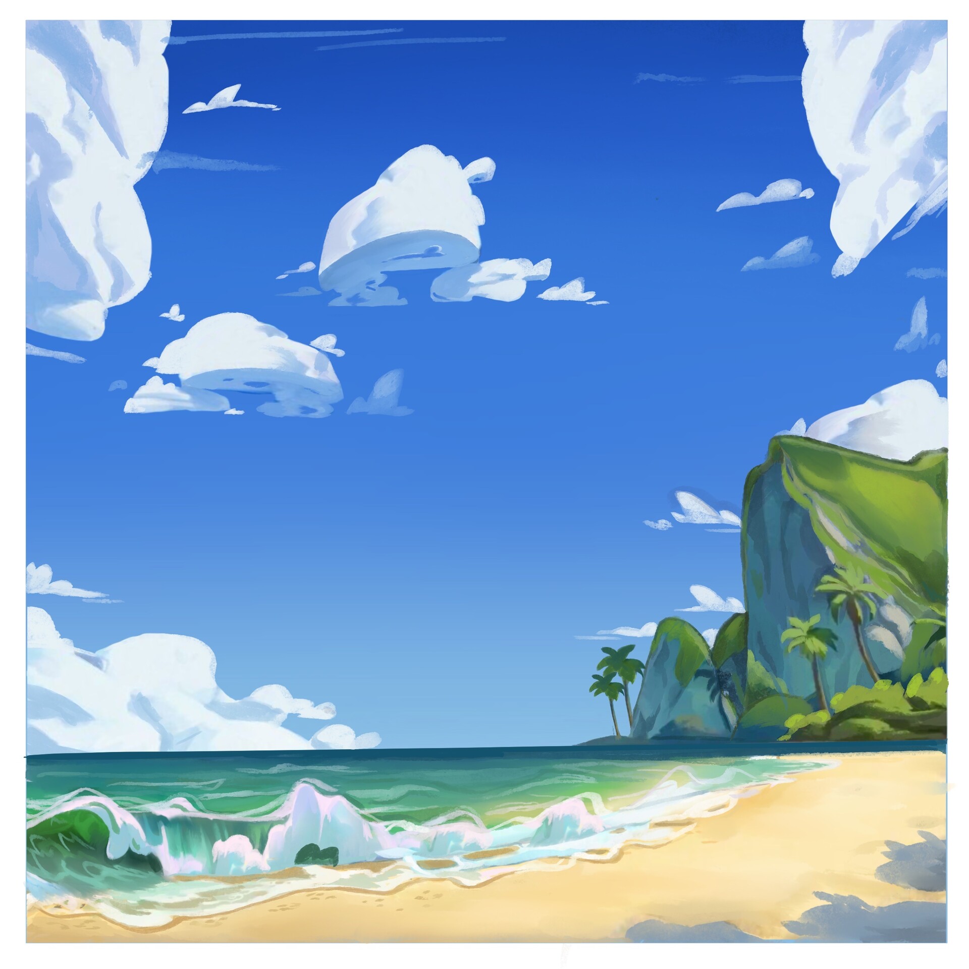 ArtStation - The beach 🌊🐠🌴
