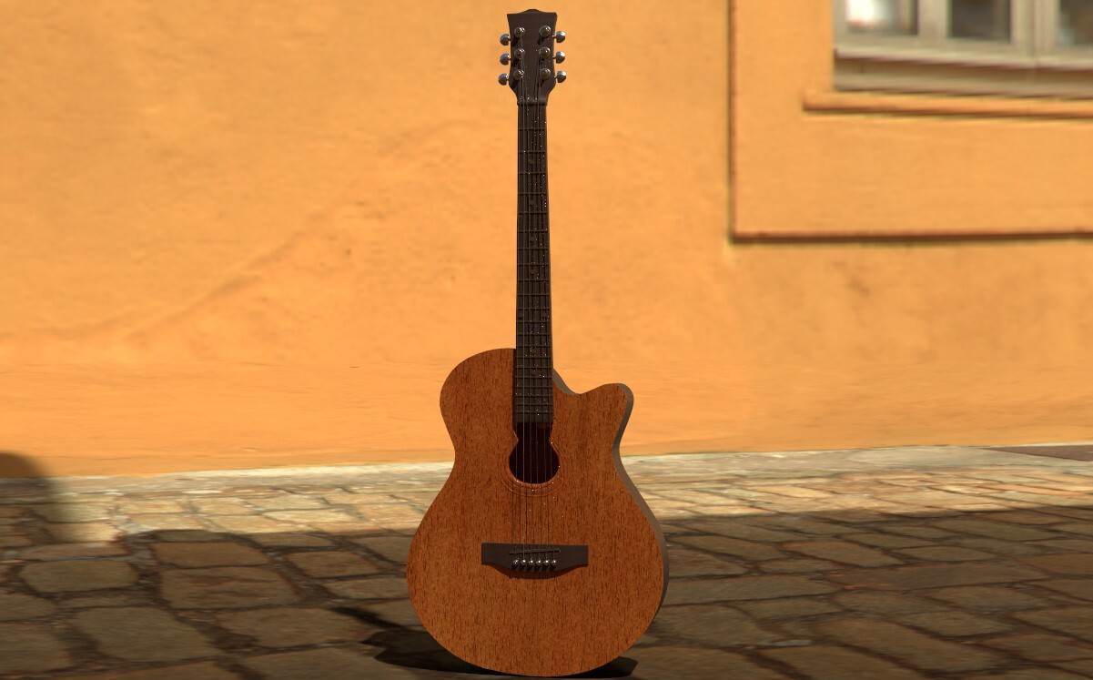 ArtStation - 3D Modelling and texturing of Guitar