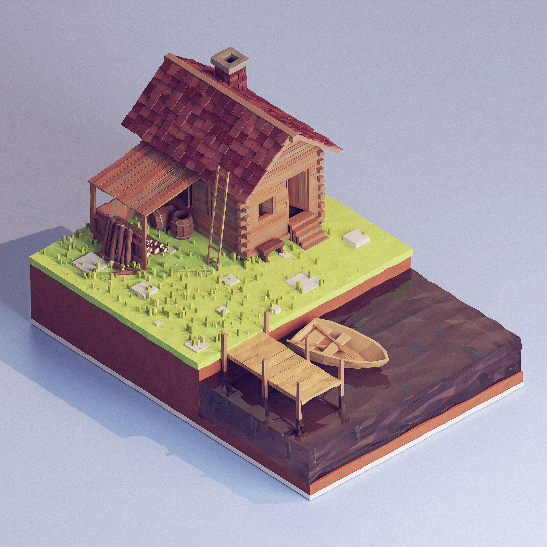 ArtStation - Low Poly hut