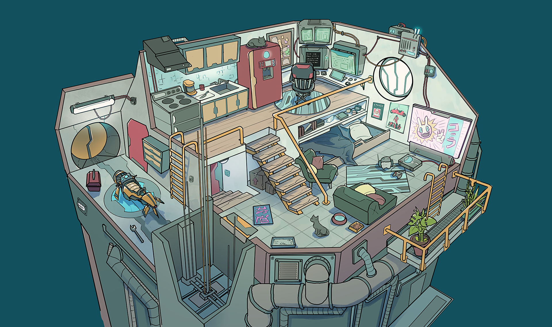 ArtStation - Sci-fi apartment