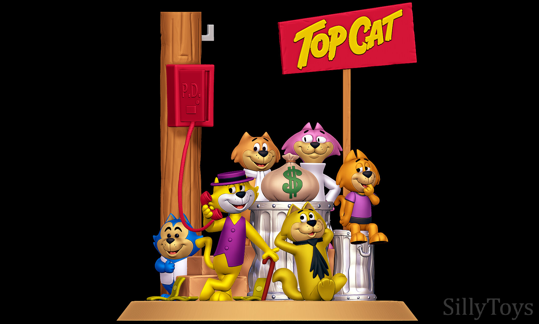 ArtStation - Top Cat Diorama 3D print model
