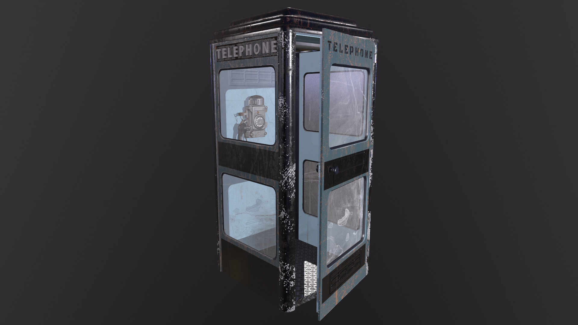 ArtStation - Old phone box with payphone