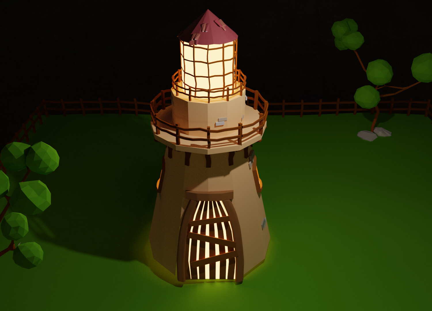 ArtStation - low poly water tower