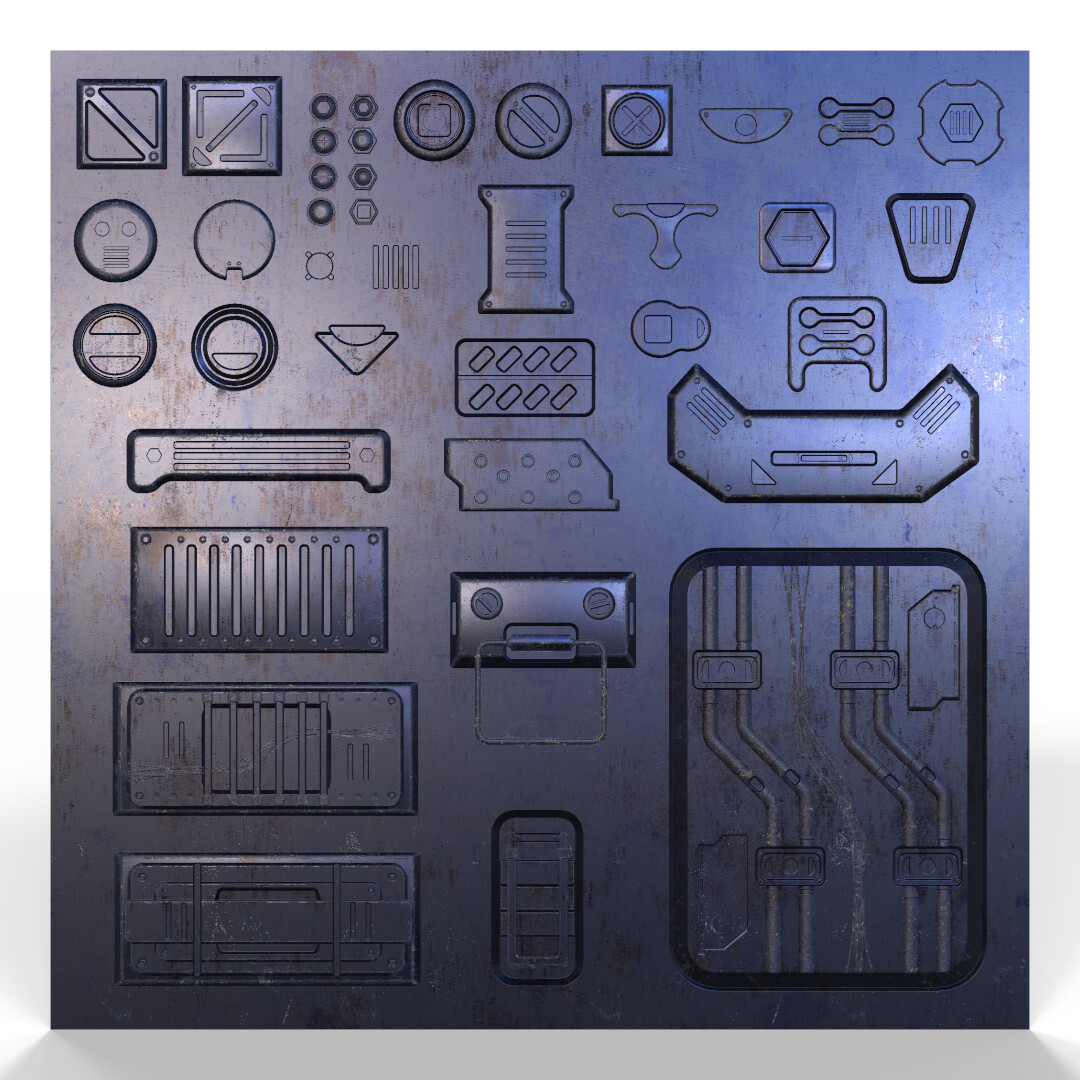 ArtStation - Metal Decal Trim Sheet