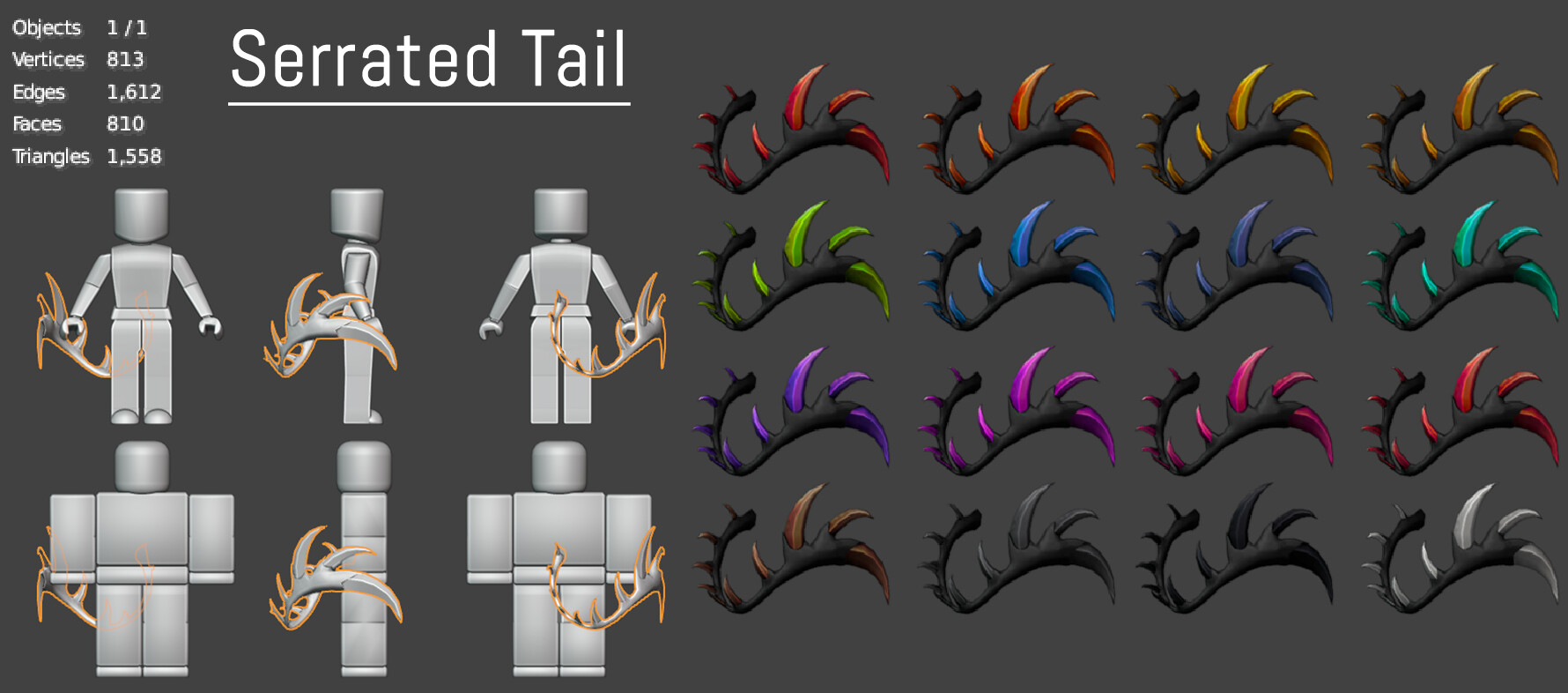 ArtStation - Roblox Accessory - Serrated Tail