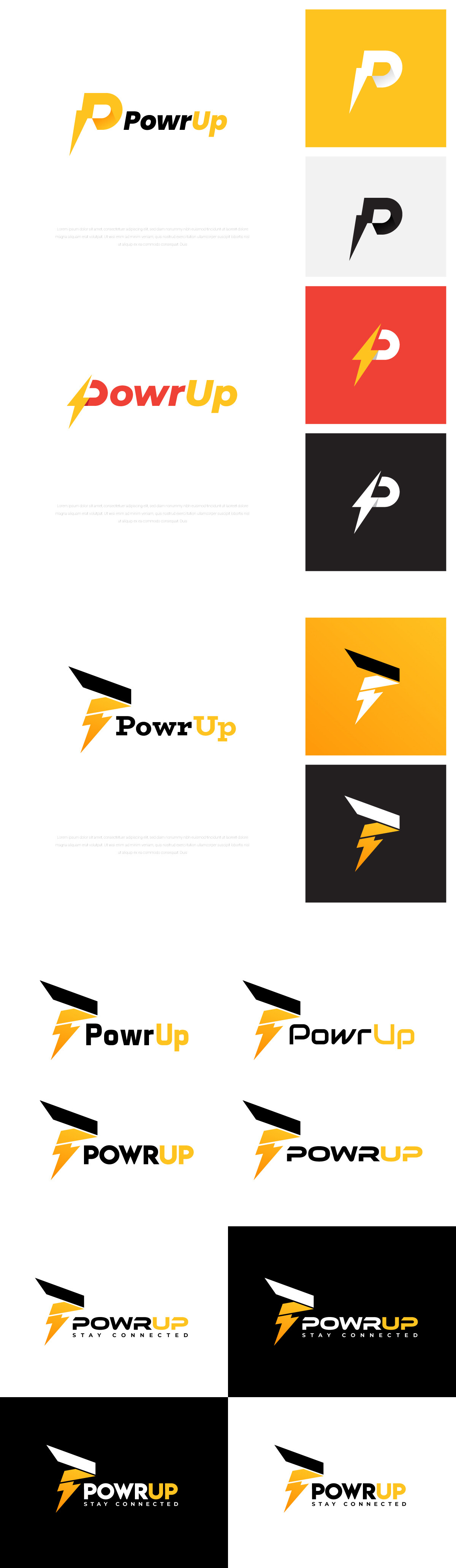 ArtStation - Power up Logo Concepts | Brand Logo Design