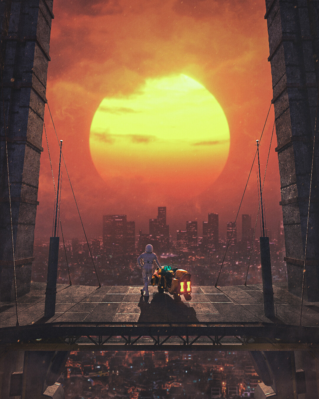 The Sunset by Maxim Kazakov : ImaginaryCityscapes