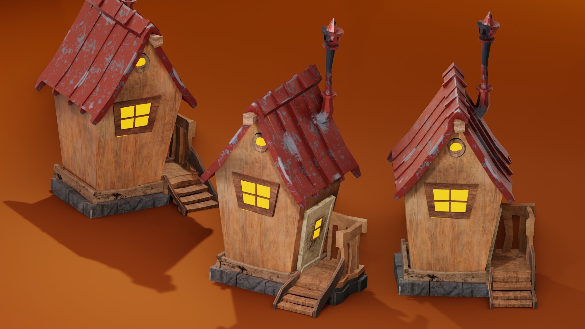 TheRustyArt - lowpoly rusty shack blender model