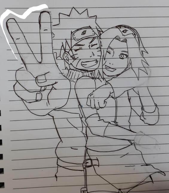 how to draw naruto and sakura