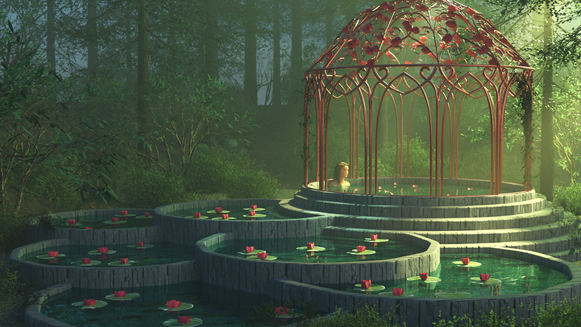 ArtStation - The forest nymphs bath