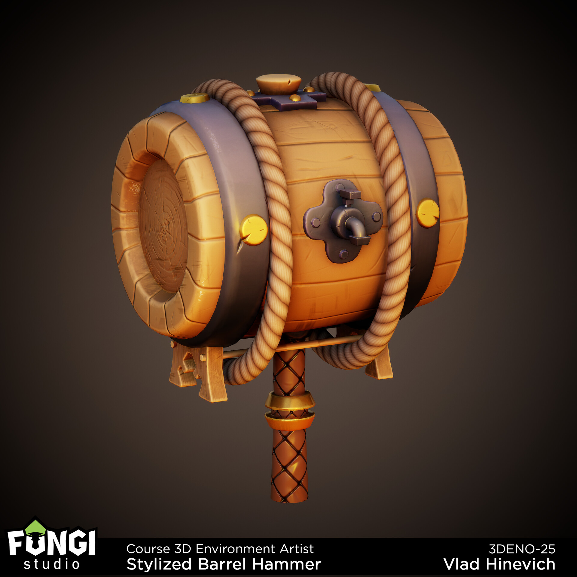 ArtStation - Stylized Barrel Hammer