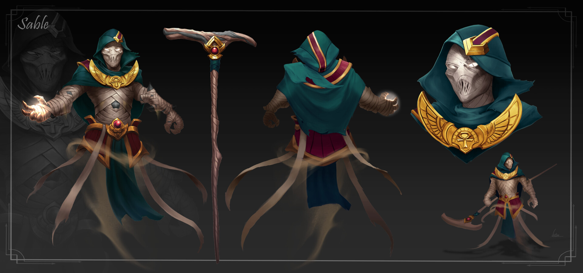 ArtStation - Sable Eldar character sheet commission