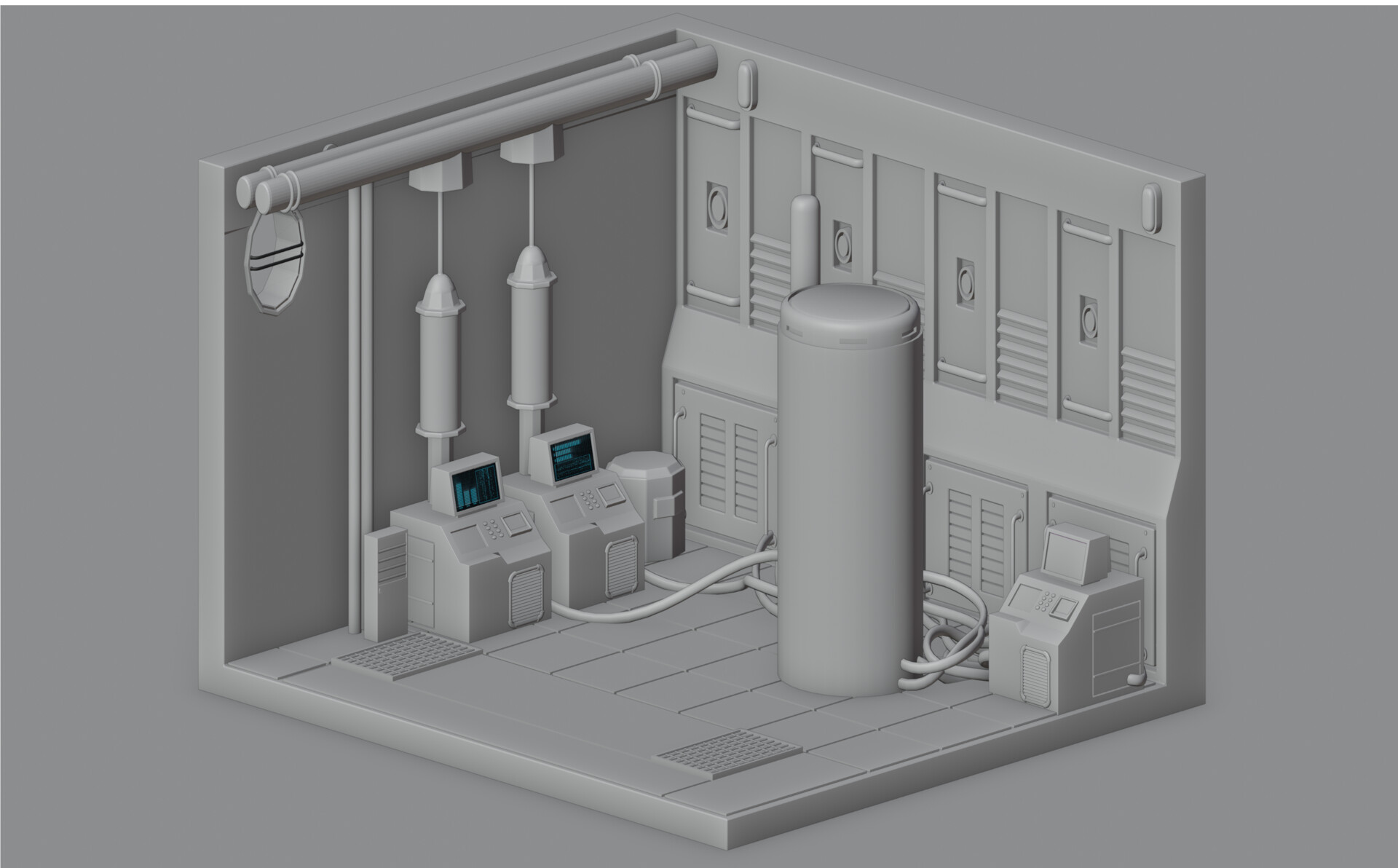 Satish VFX - Research Lab Low Poly Blender