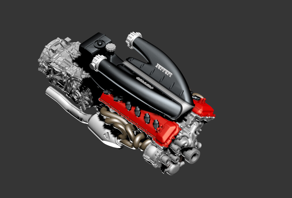 ArtStation - Ferrari sp3 engine
