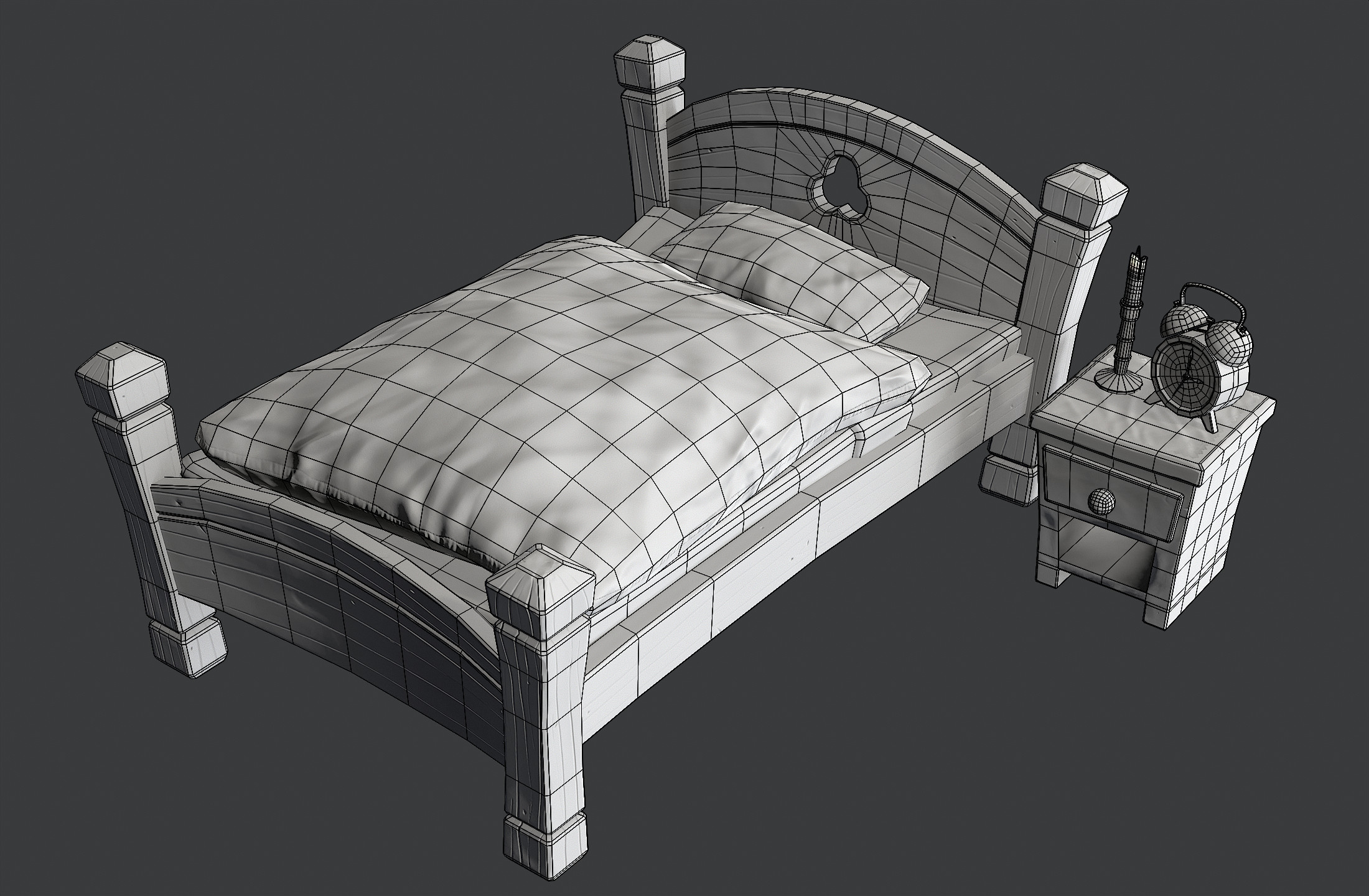 Roger Gerzner - Stylized Bed with Nightstand