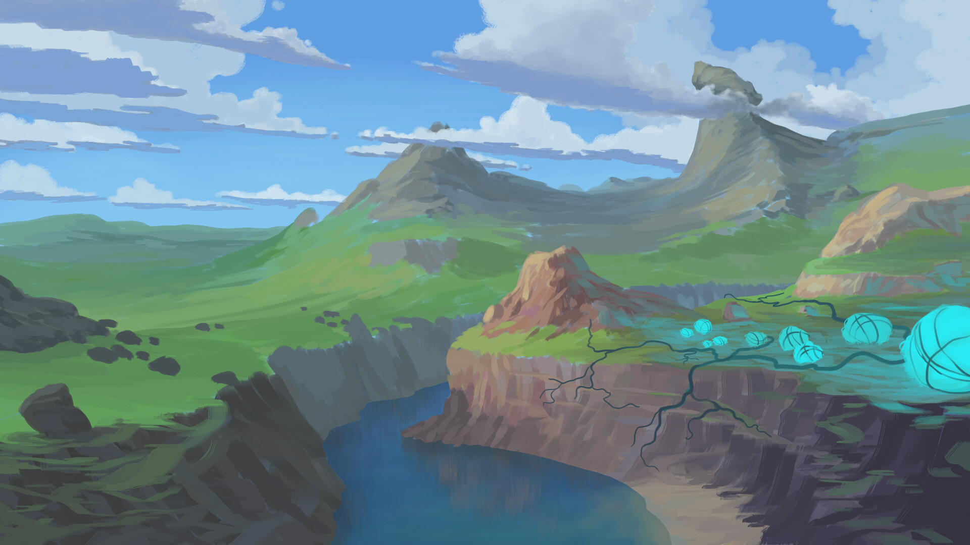 ArtStation - Cyan bubble - Speed painting