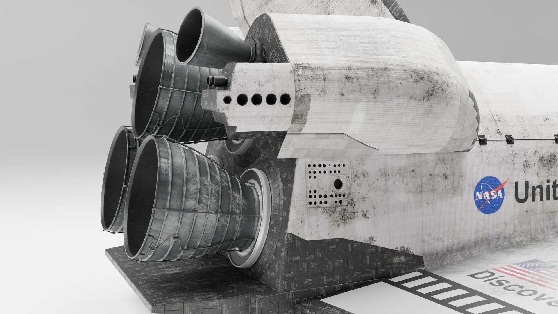 space shuttle rear view