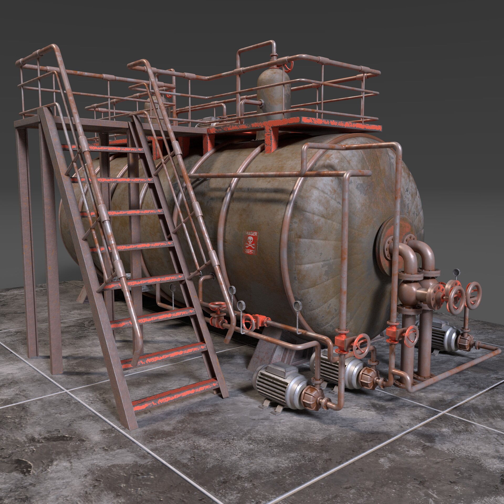 ArtStation - BOILER ROOM MODELING AND TEXTURING (UV-UDIM)