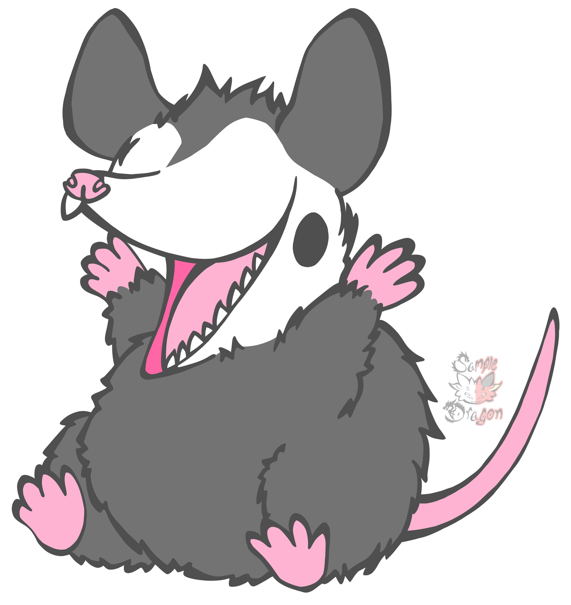 ArtStation - Happy Opossum Coloring Page Free2Use
