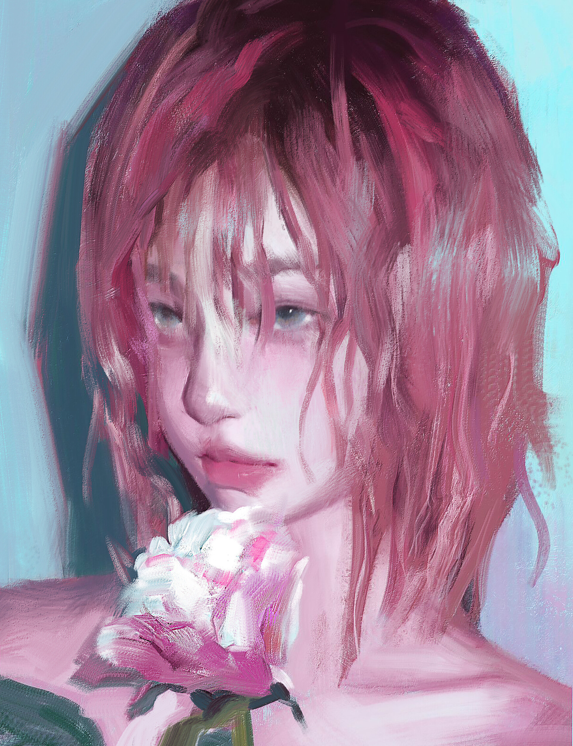ArtStation - Girl With Pink Hair