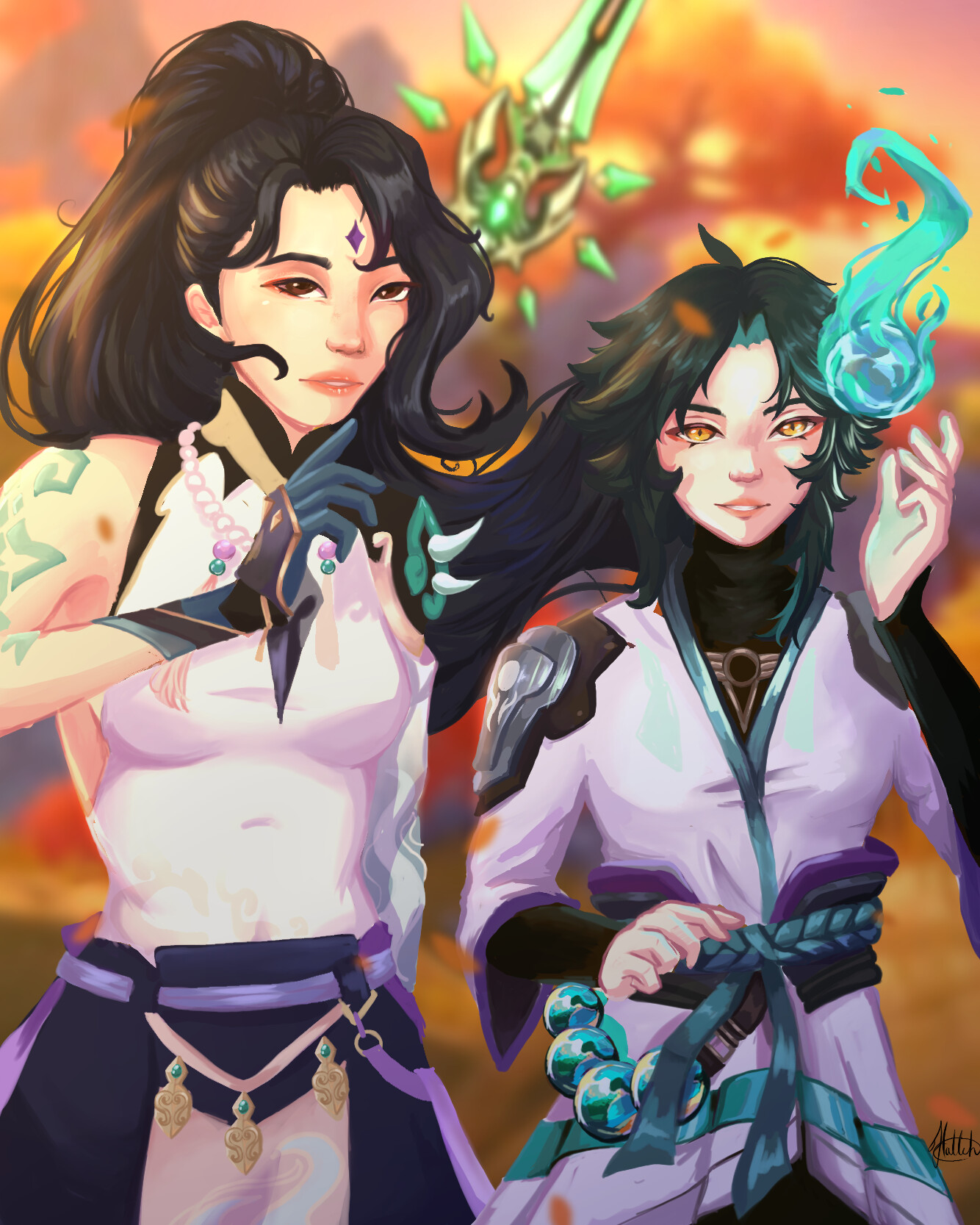 ArtStation - If Xiao and Sage switched clothes