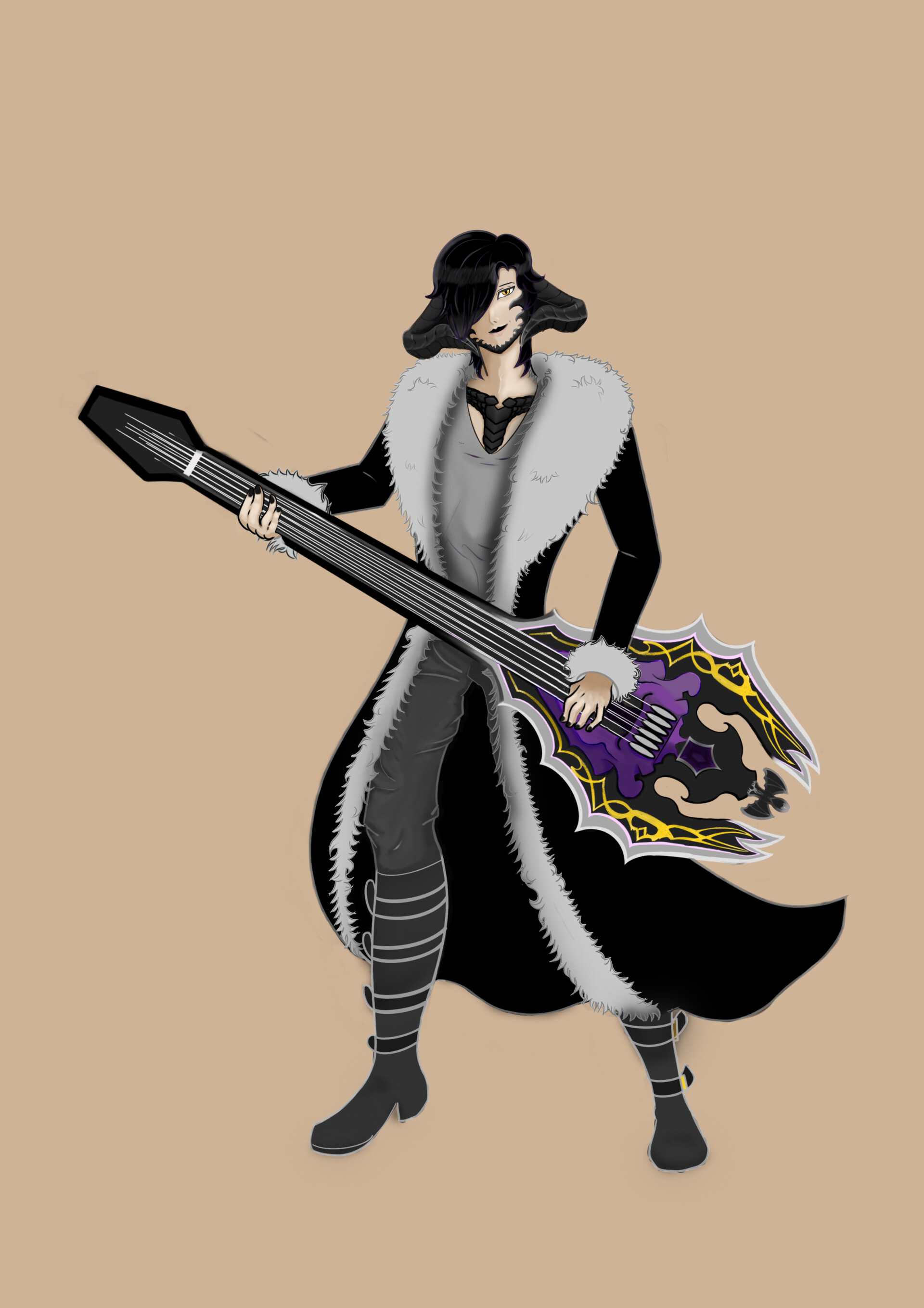 ArtStation - Erebus, the Black Half-Dragon Bard