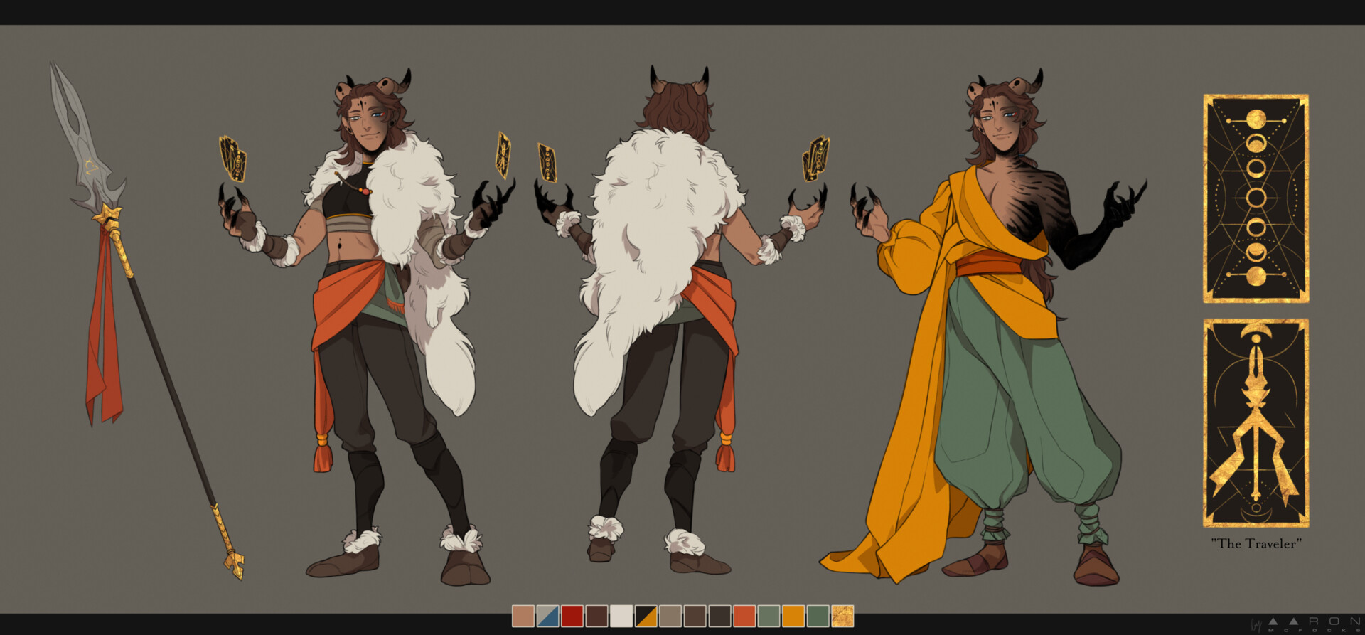 ArtStation - Commission - Character Sheet - Accursed Traveler