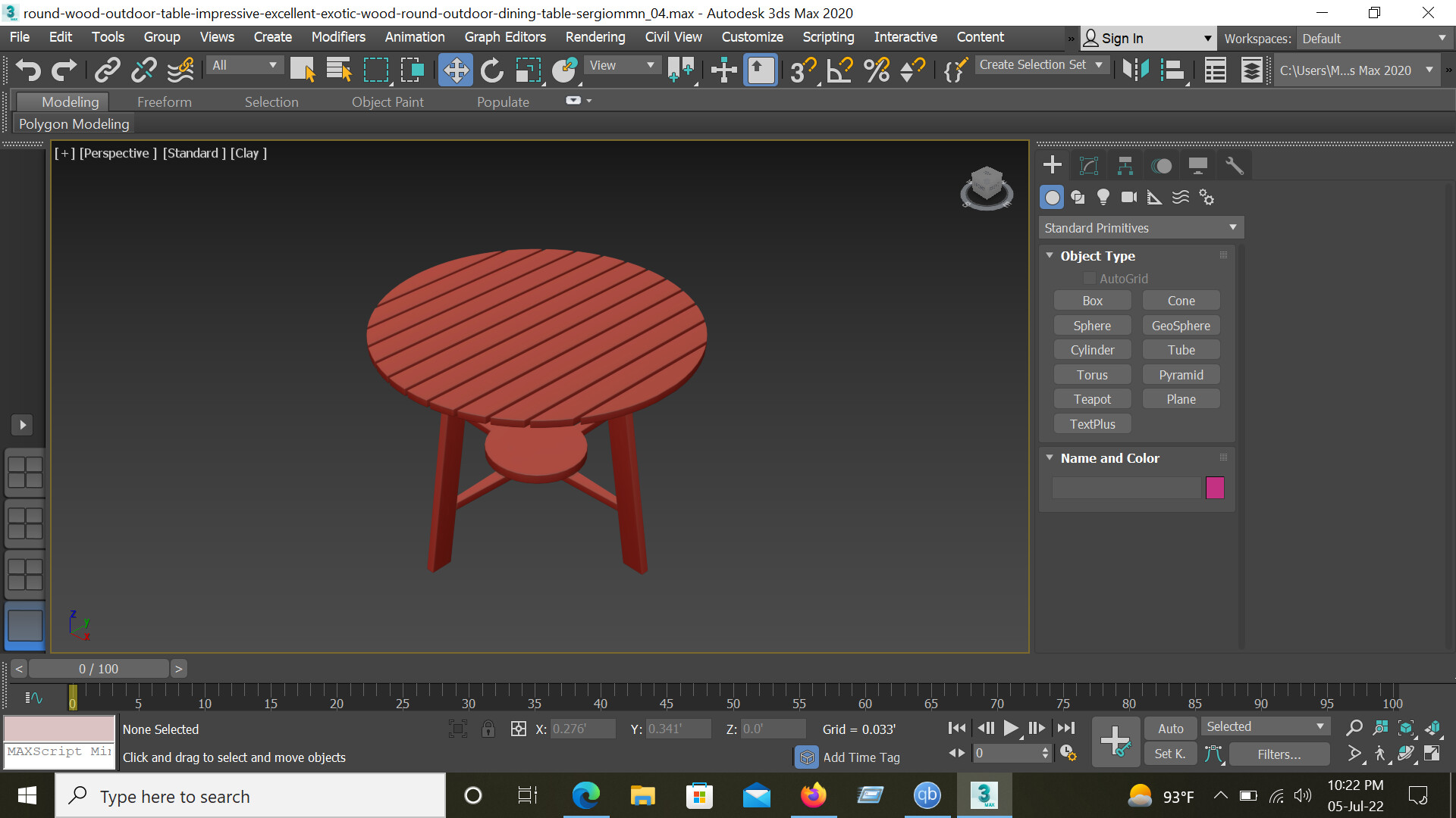 ArtStation - Round Wooden table