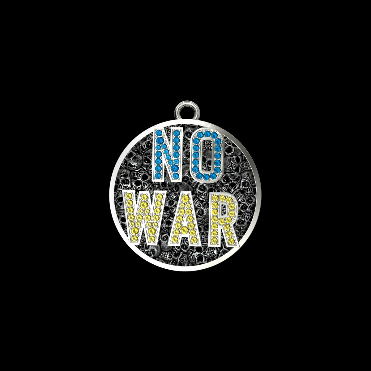 ArtStation - NO WAR Pendant with gems 3D print model