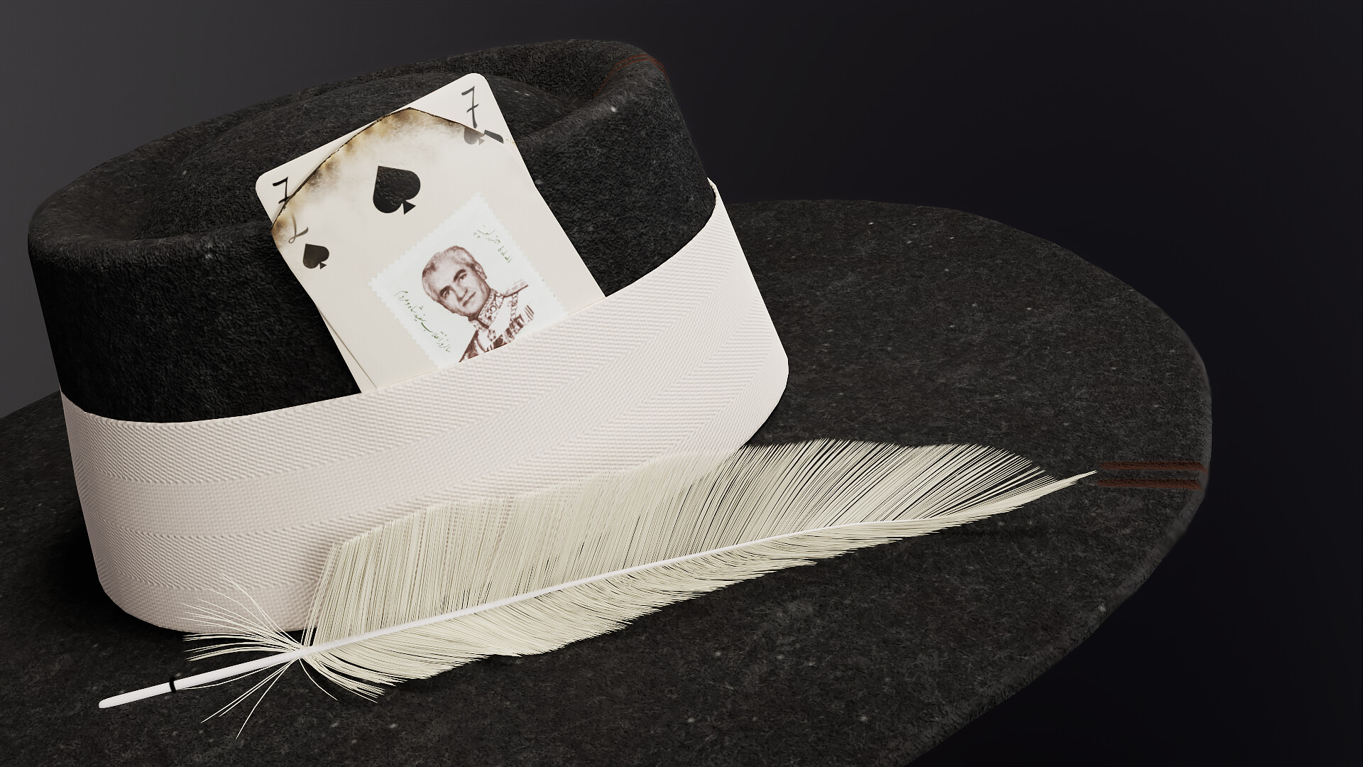 ArtStation - Handmade black wool wide brim Fedora vintage style