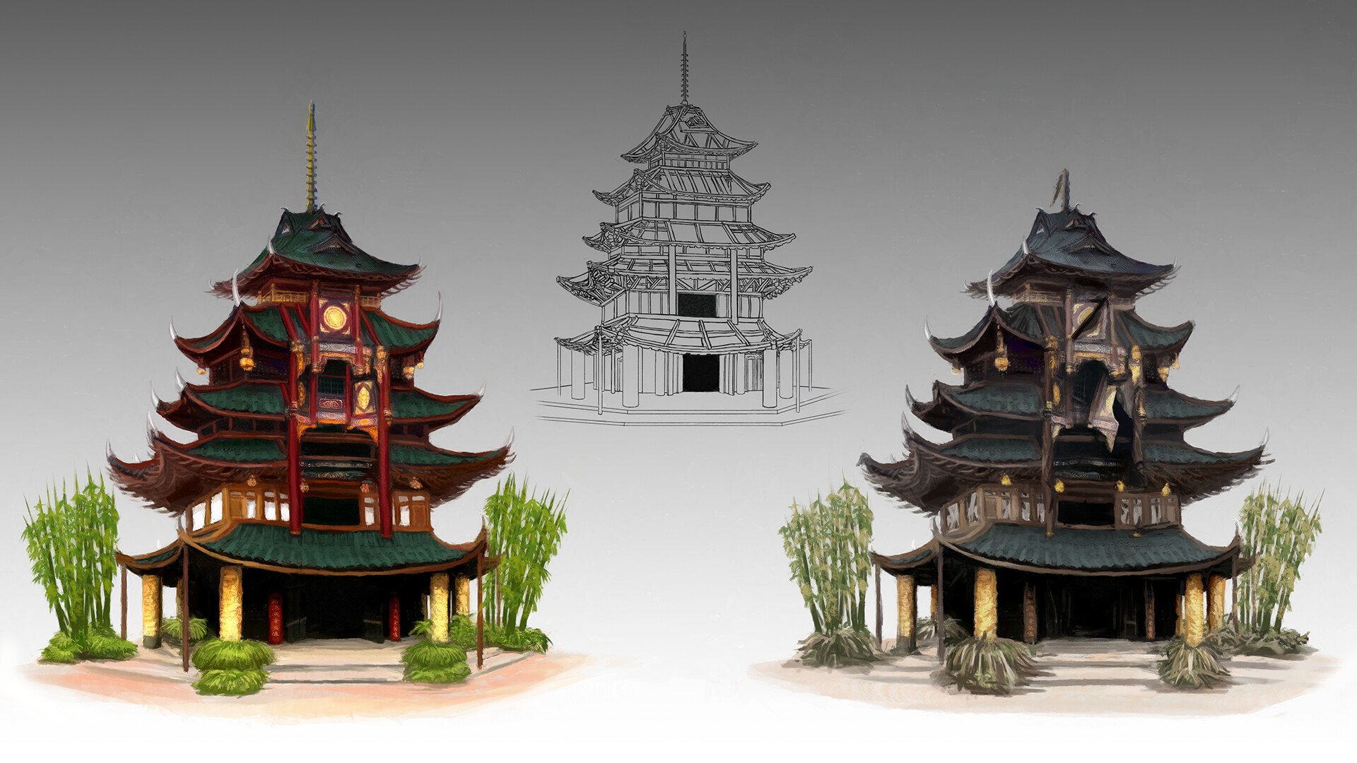 ArtStation - Ancient Chinese Pagoda - architecture design