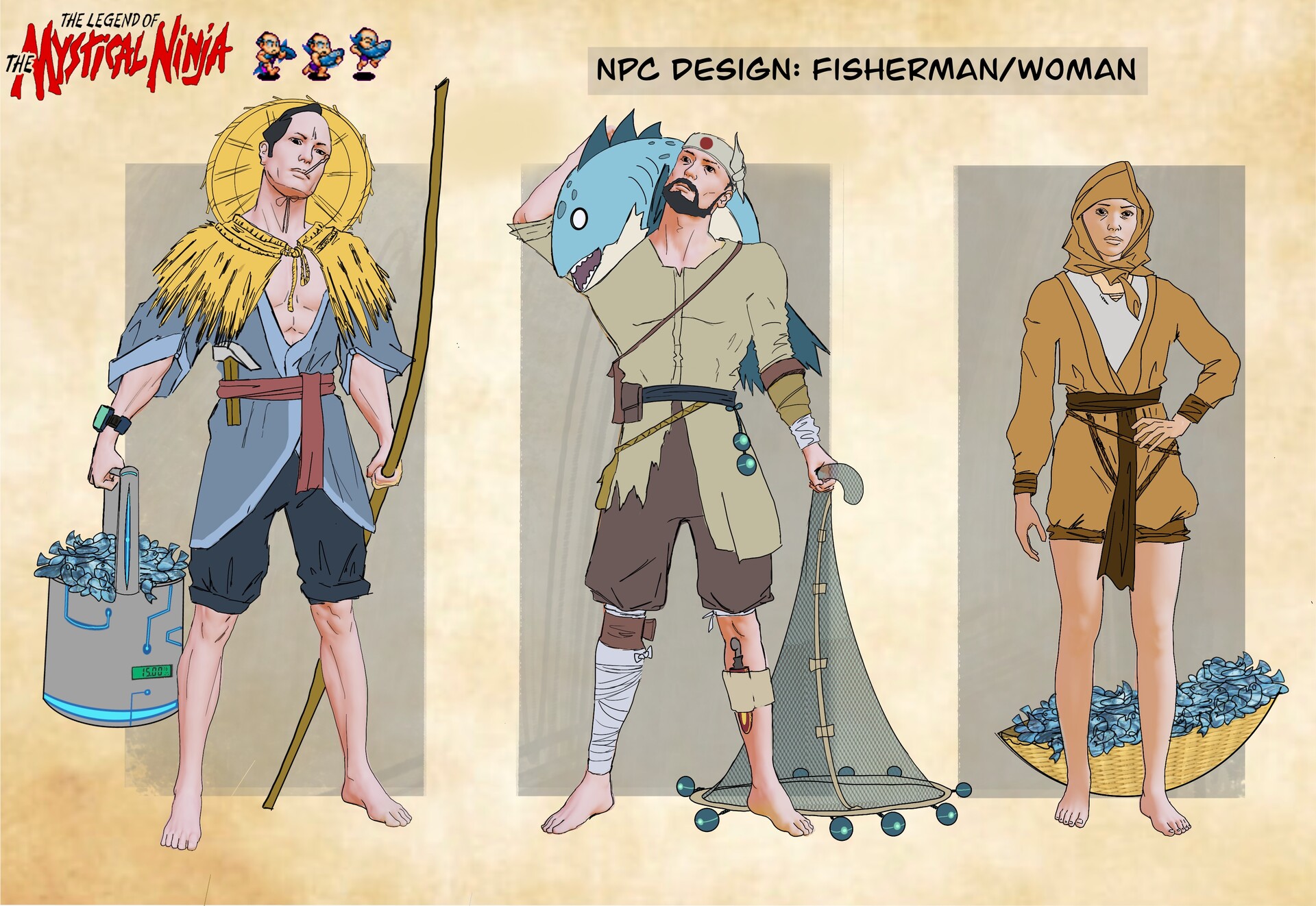 ArtStation - Character Design: Npc fisherman/woman