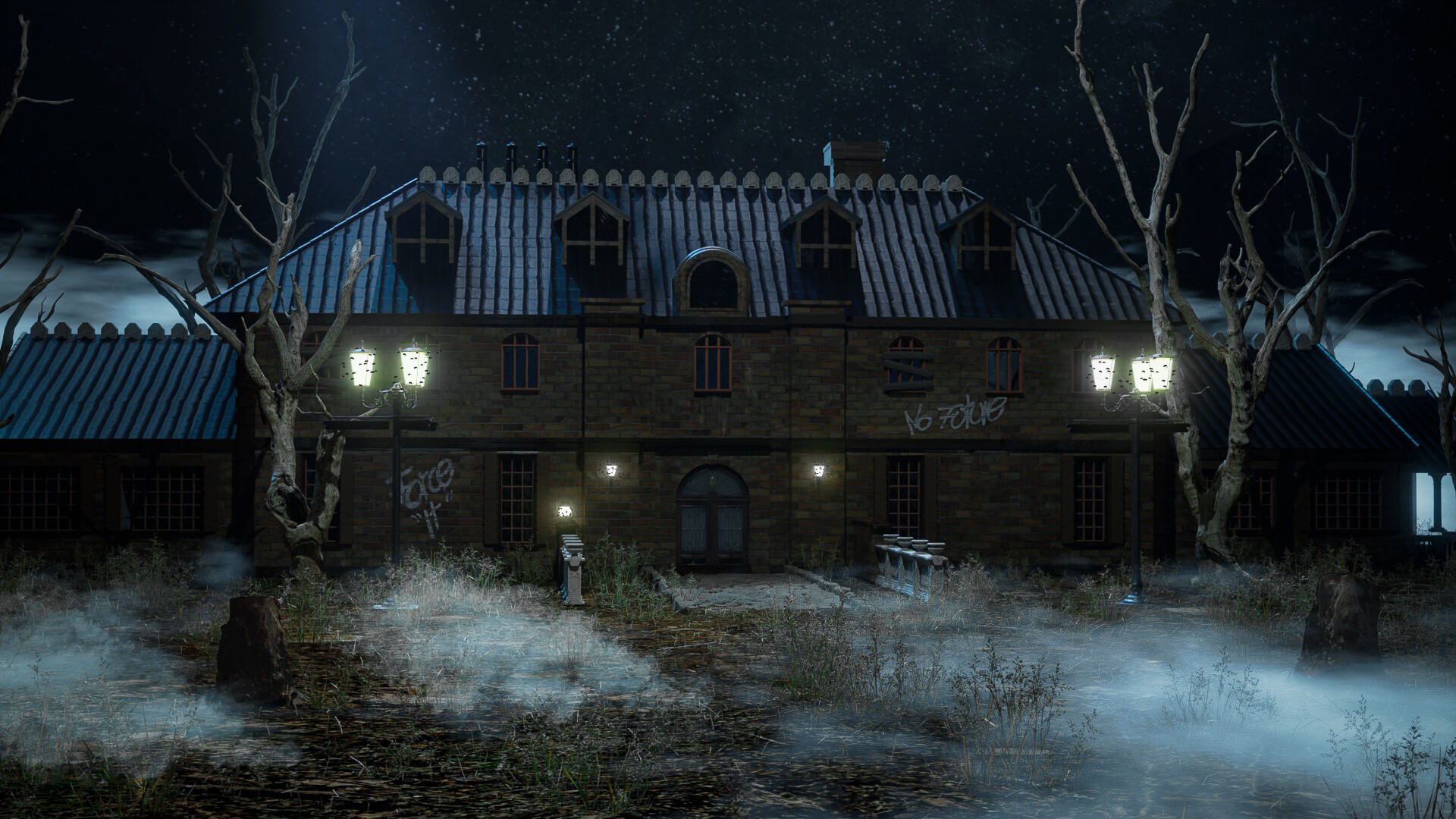 ArtStation - Horror House Model Blender