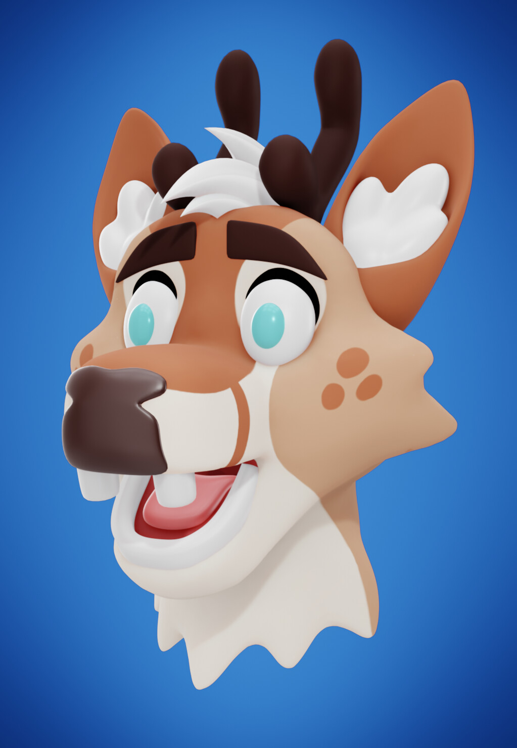 ArtStation - Derpy Deer Head Sculpt