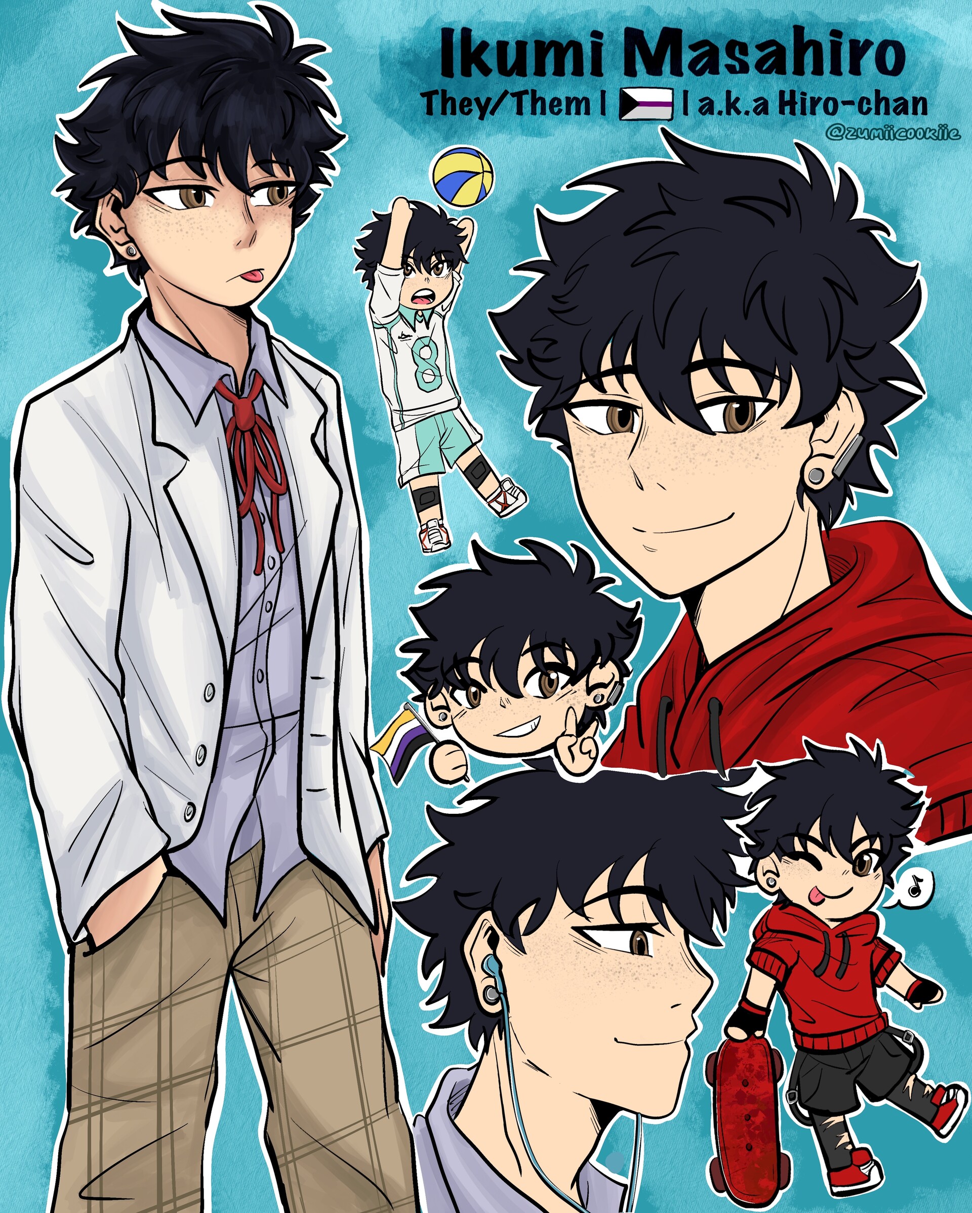 ArtStation - [OC Reference Sheet] Ikumi Masahiro