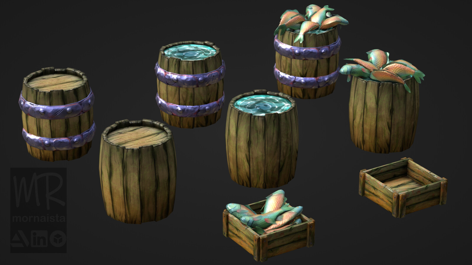 Elizabeth Bekh - Fisherman props (Barrels and trays)