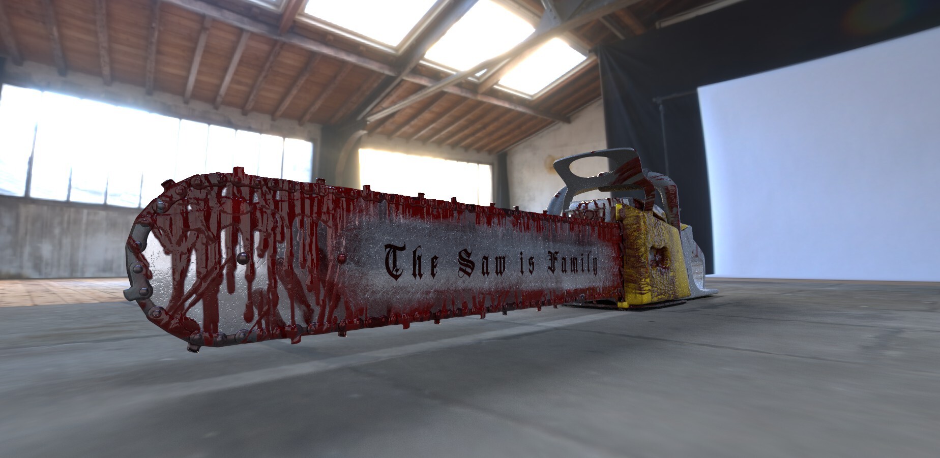 ArtStation - Bloody Chainsaw - High Poly model