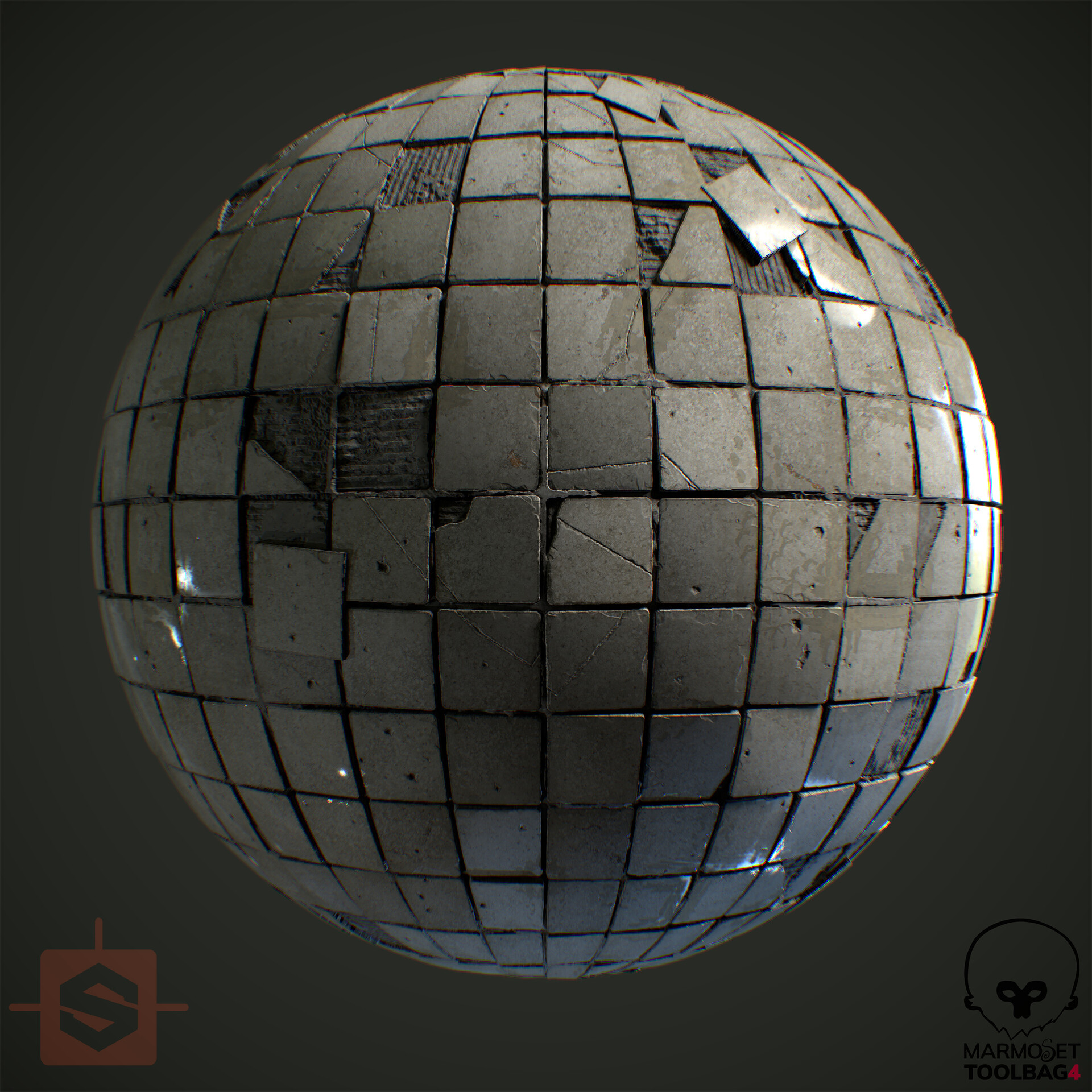 ArtStation - Broken floor tiles material