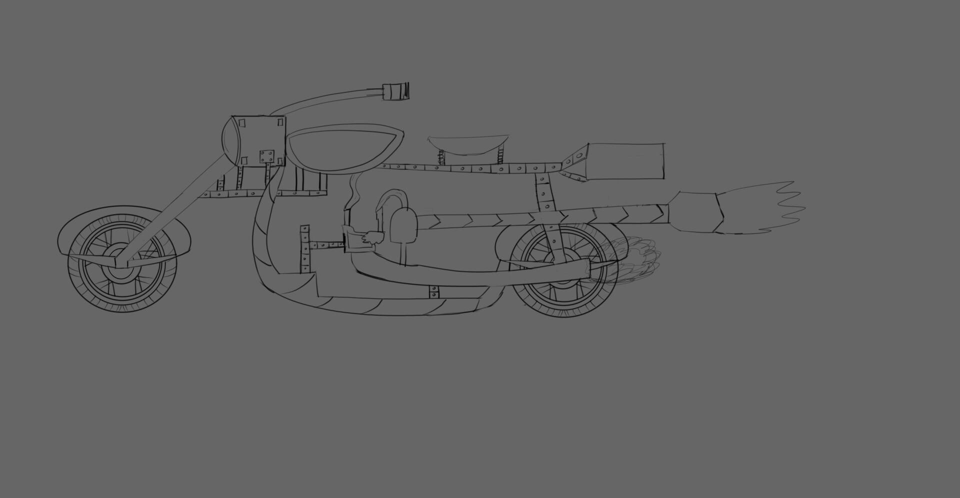 Jeremy Feury - Fallout Motorcycle Concept Art (Unofficial)
