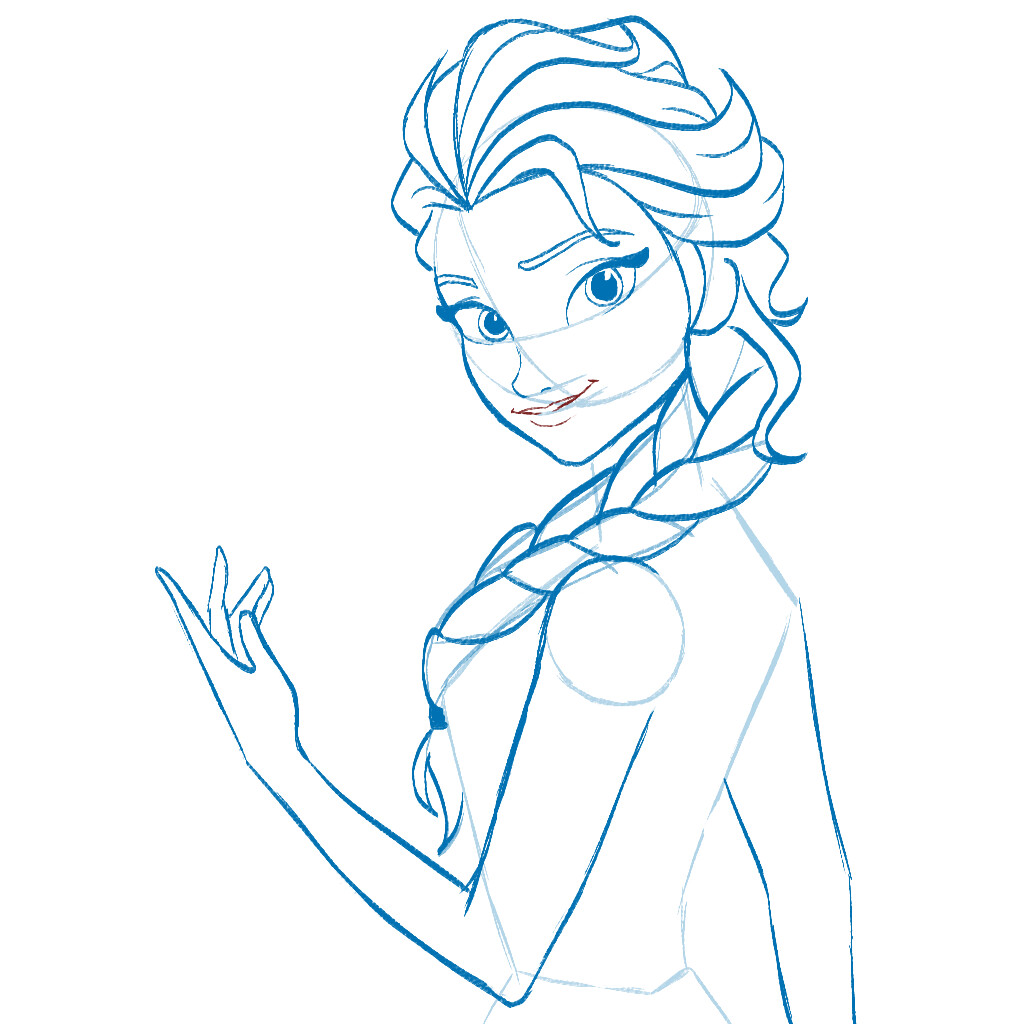 how to draw barbie elsa
