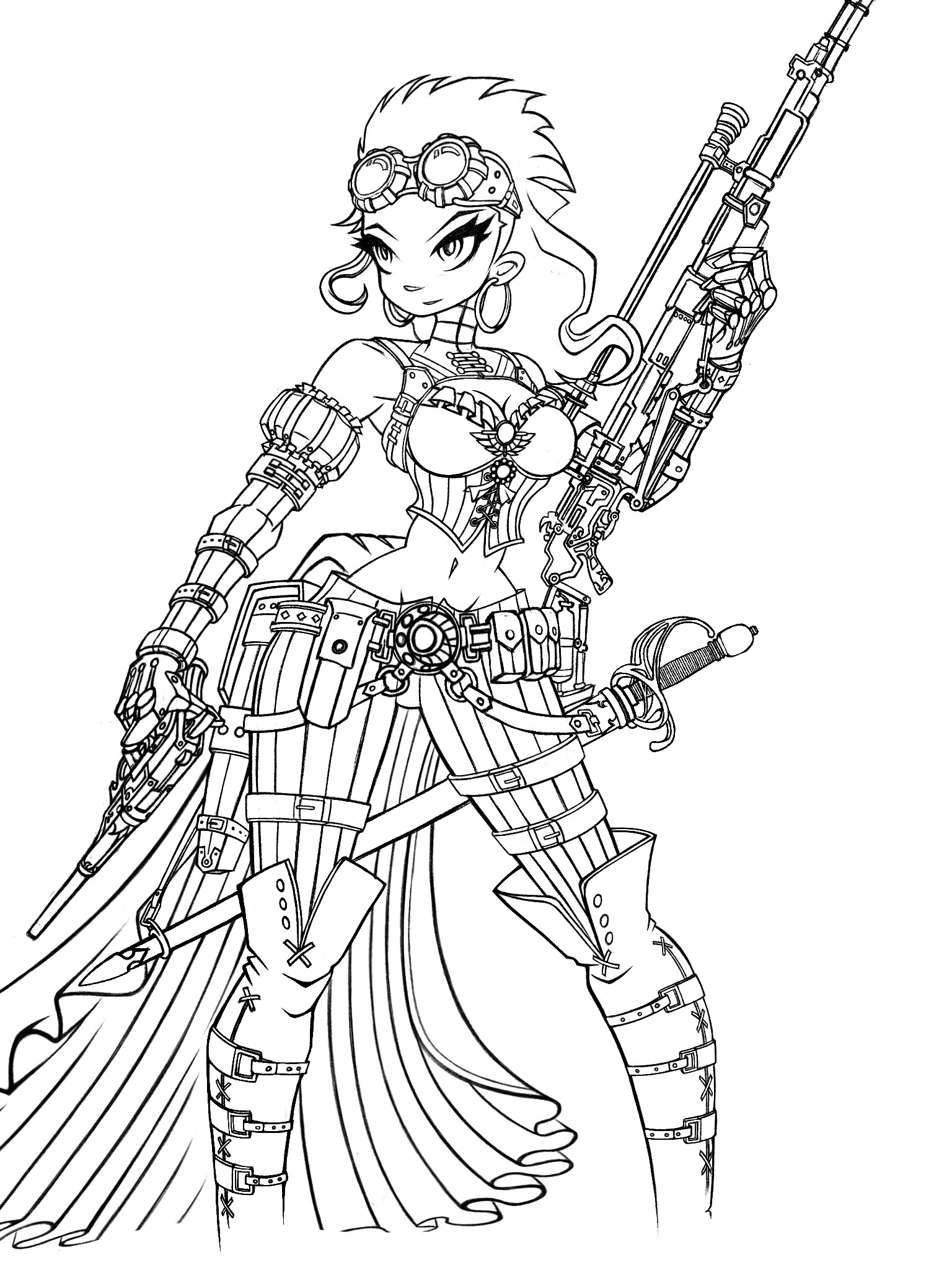 lady mechanika coloring pages