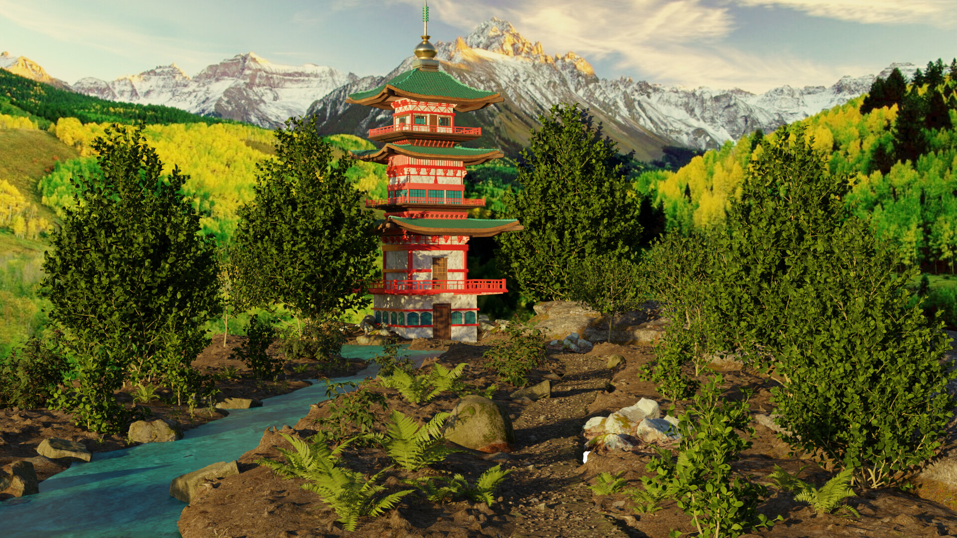 ArtStation - Temple Japonais