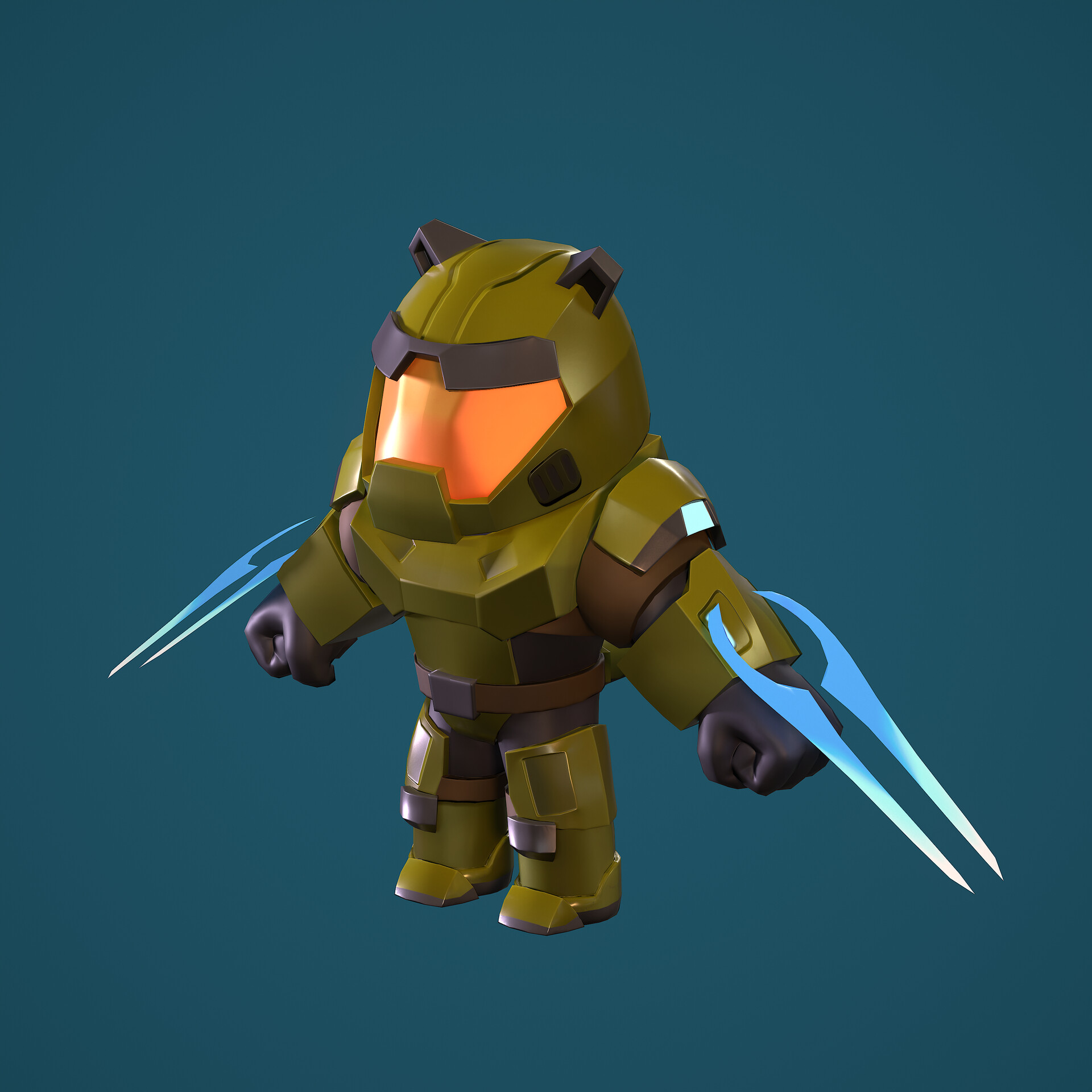 ArtStation - cat "Master Chief"