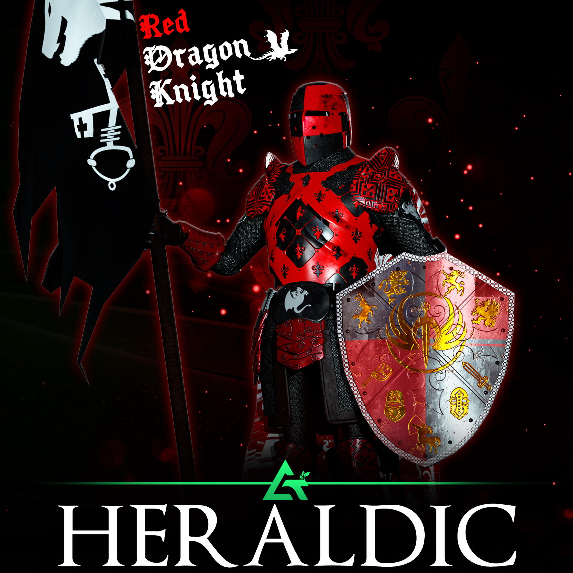 ArtStation - Red Dragon Knight! - 7000 Hand Painted Alpha Medieval ...