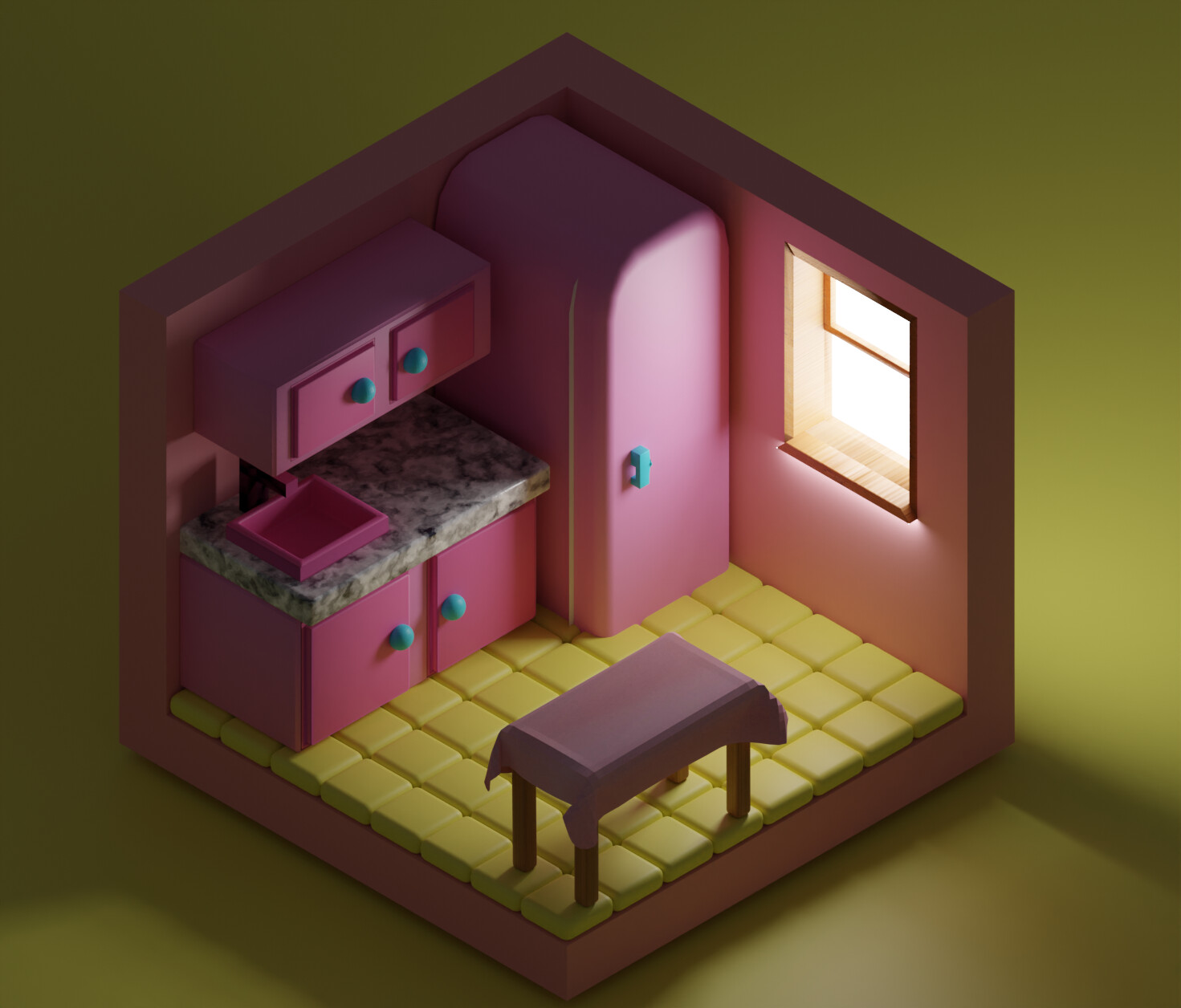 ArtStation - Isometric Kitchen scene