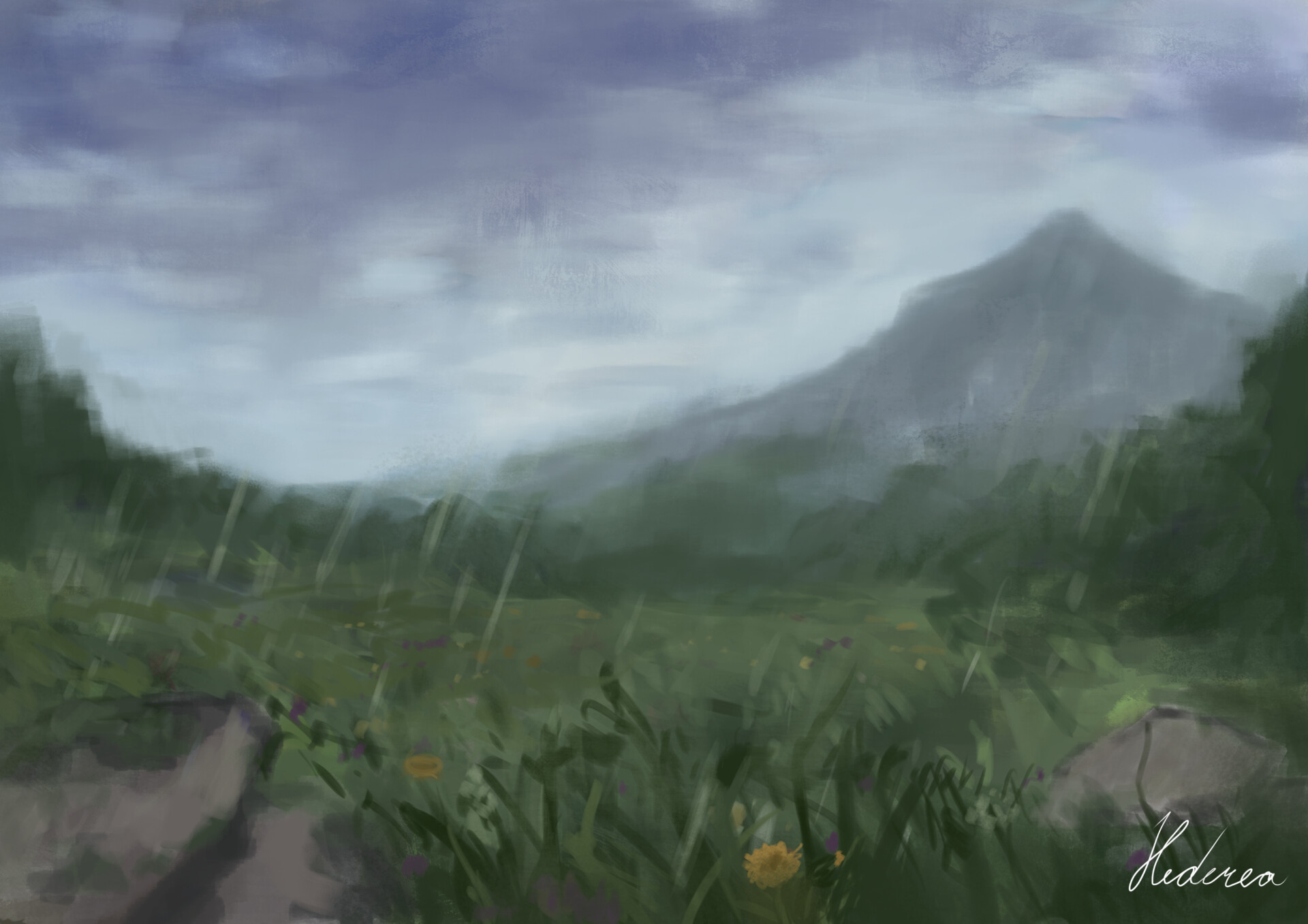 ArtStation - Rainy Meadow