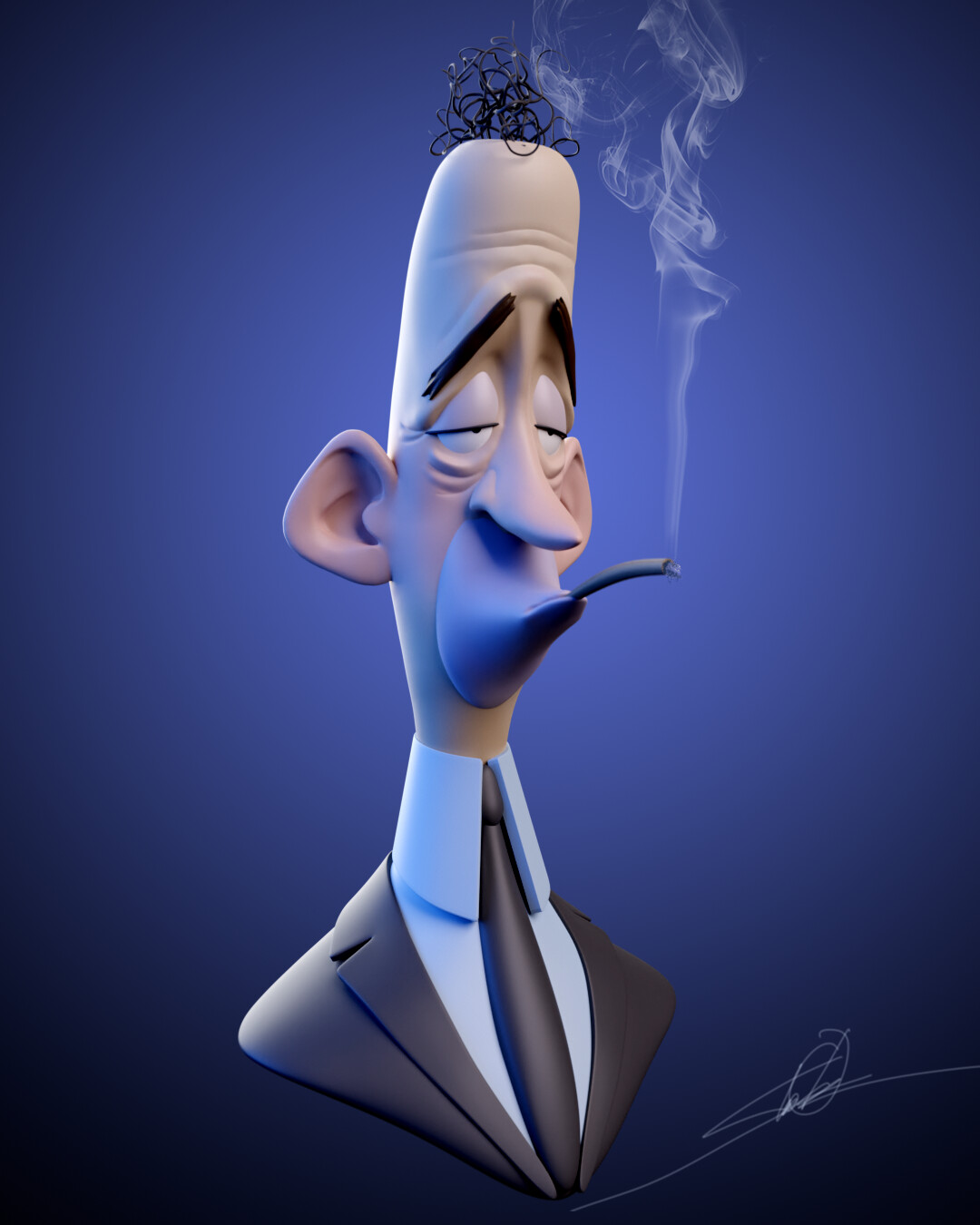 ArtStation - Smoking Guy